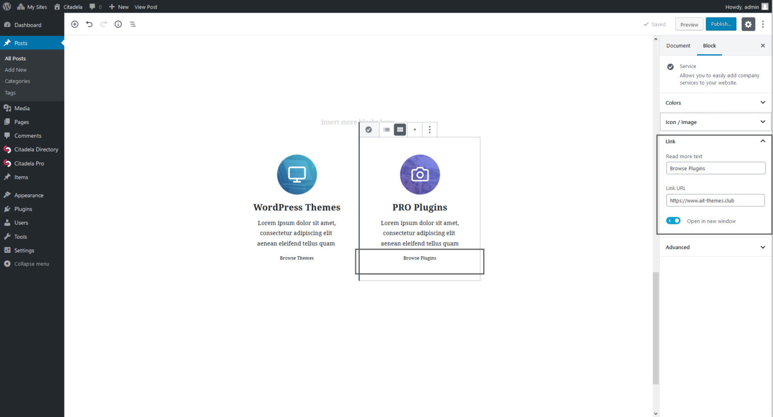 Highlight your services using Service block – AitThemes Custom block • AitThemes