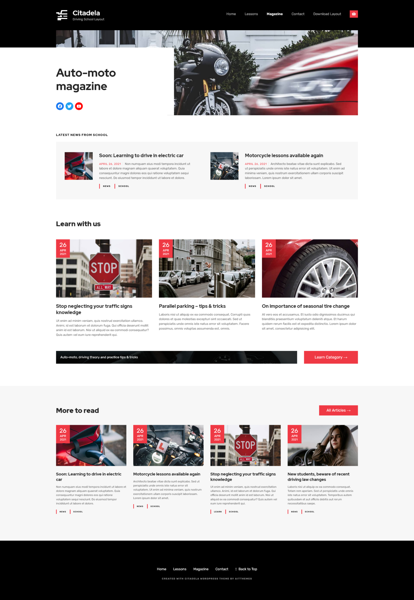 Get a FREE Driving School layout for Citadela • AitThemes