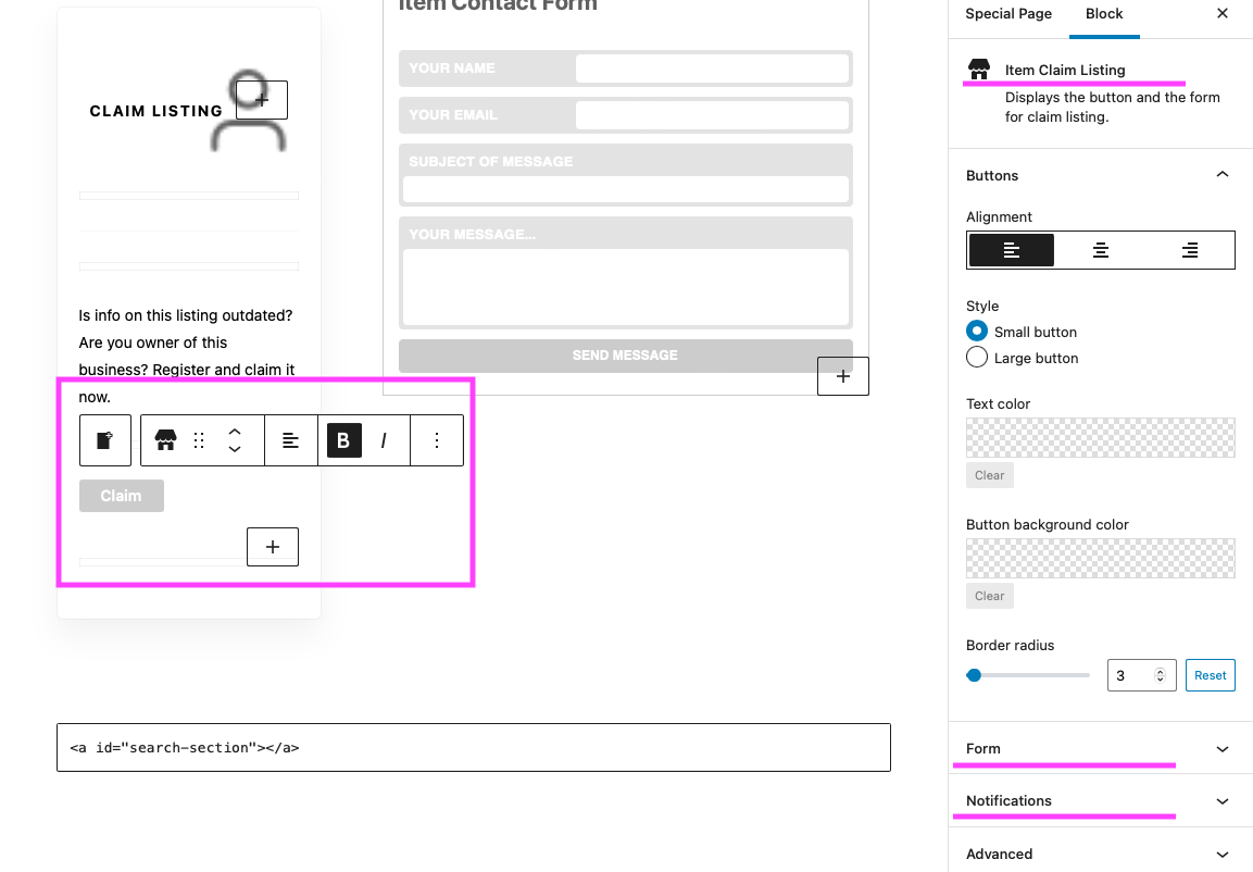Item Claim Listing block • AitThemes