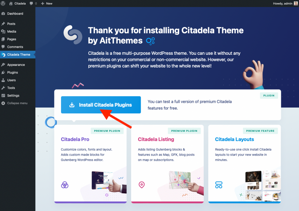 How to download and install Citadela - AitThemes
